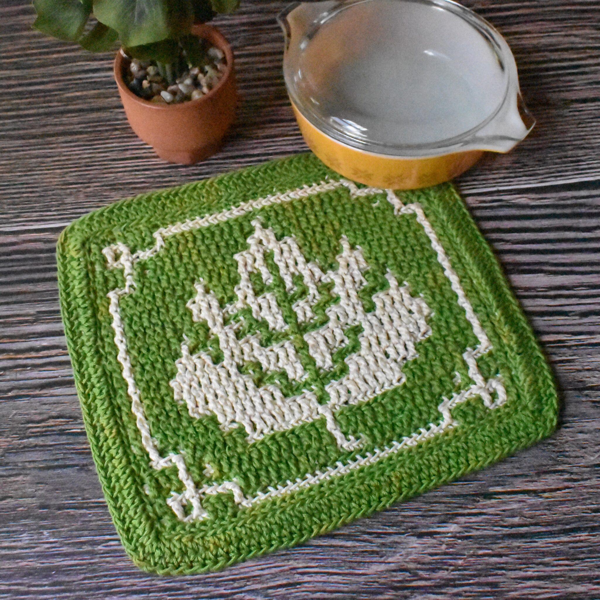 Maple Leaf Mosaic Crochet Trivet - Pattern Street